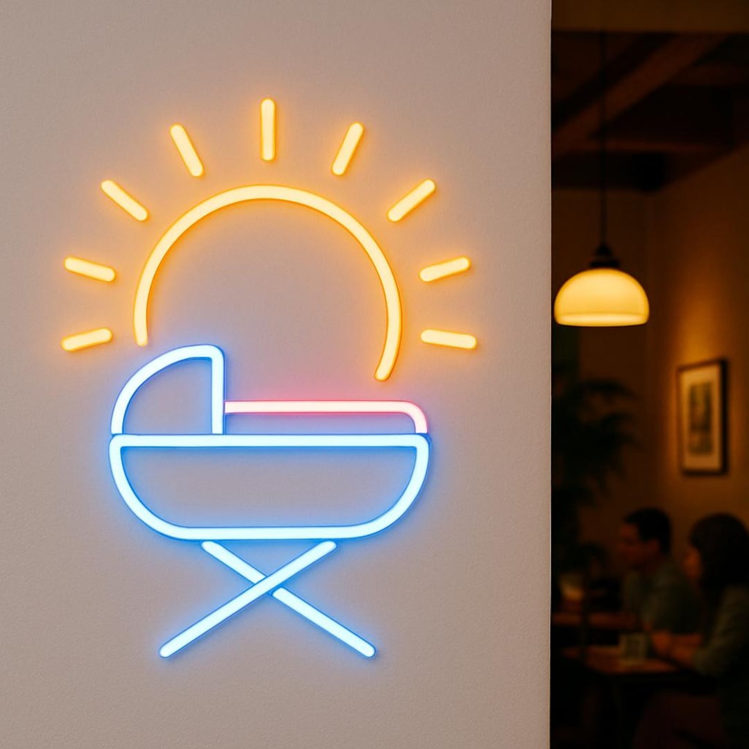 Baby Cradle Neon Sign. Baby Room Light. Maternity Hospital Led Sign ...