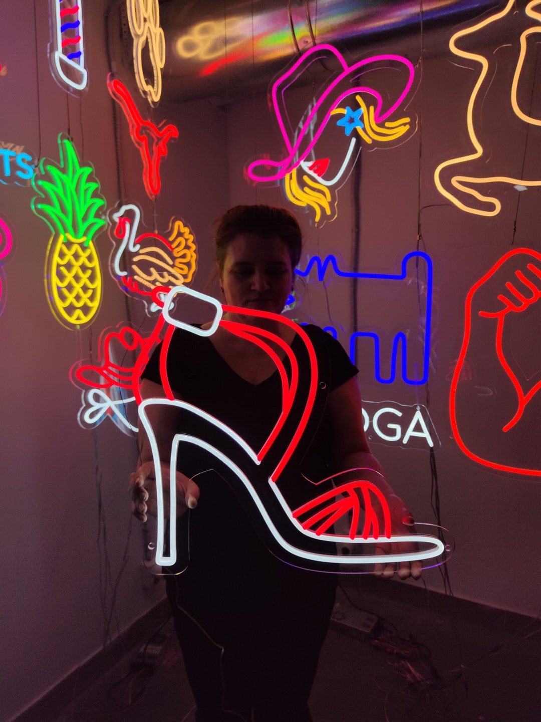 High Heel Neon Sign, Stilettos Led Sign, Women Shoe Neon Light, High ...