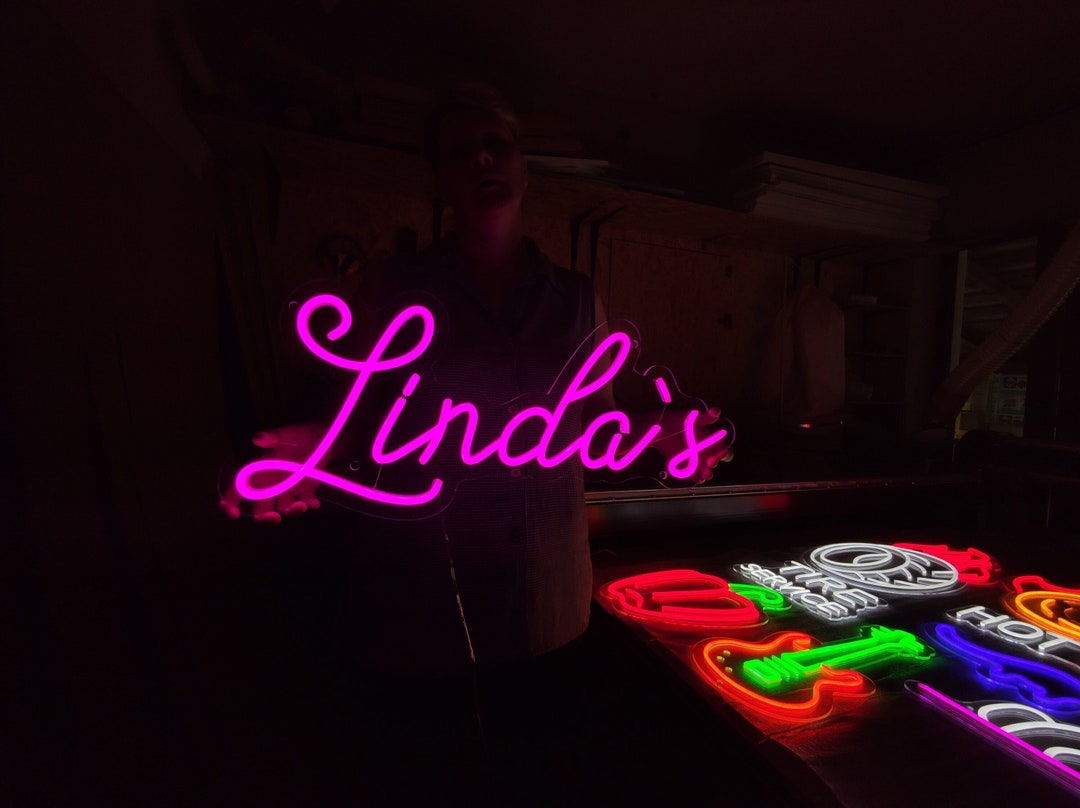 Linda Name Neon Sign, Linda Led Neon Sign, Custom Name Neon Sign, Kids ...