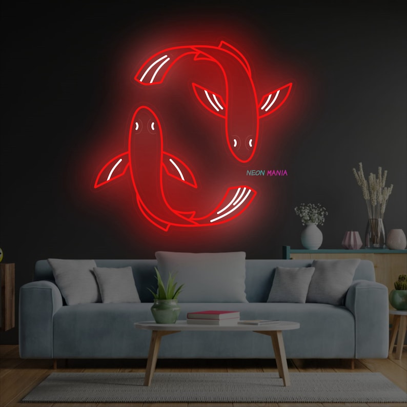 Koi Fish Neon Sign Japanese Fish Led Neon Koi Carp Sign Led - Etsy
