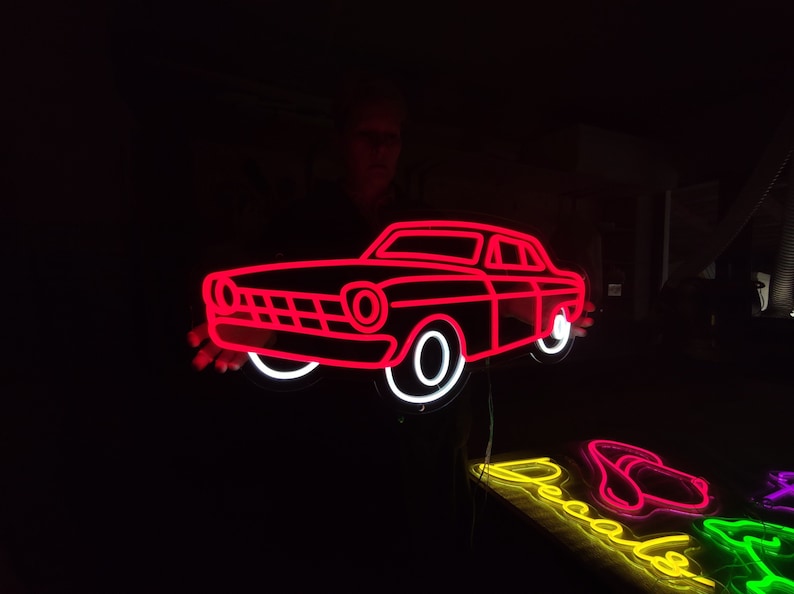 Car Neon Sign, Custom Vintage Car Led Light up for Bedroom Bar Garage ...