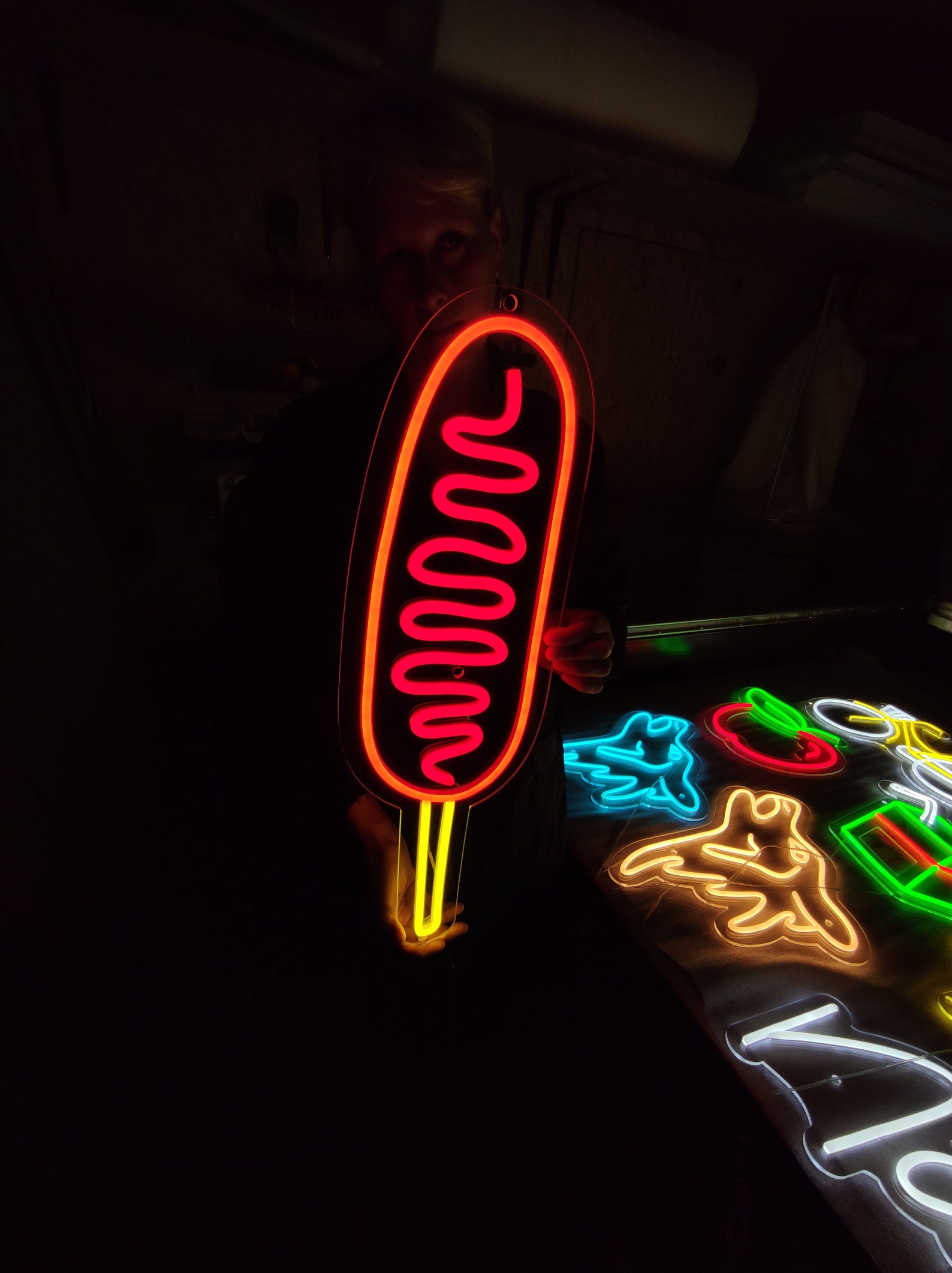 Corn Dog Neon Sign, Fast Food Led Light, Food Neon Light for Bar, Corn ...
