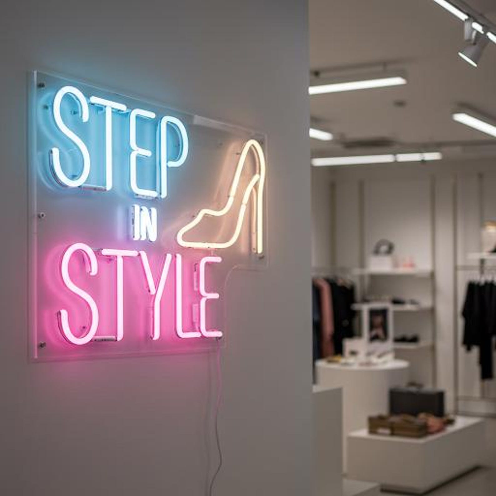 Shoe Store Neon Sign. Step in Style, Walk This Way, Shoe Heaven, Boots ...