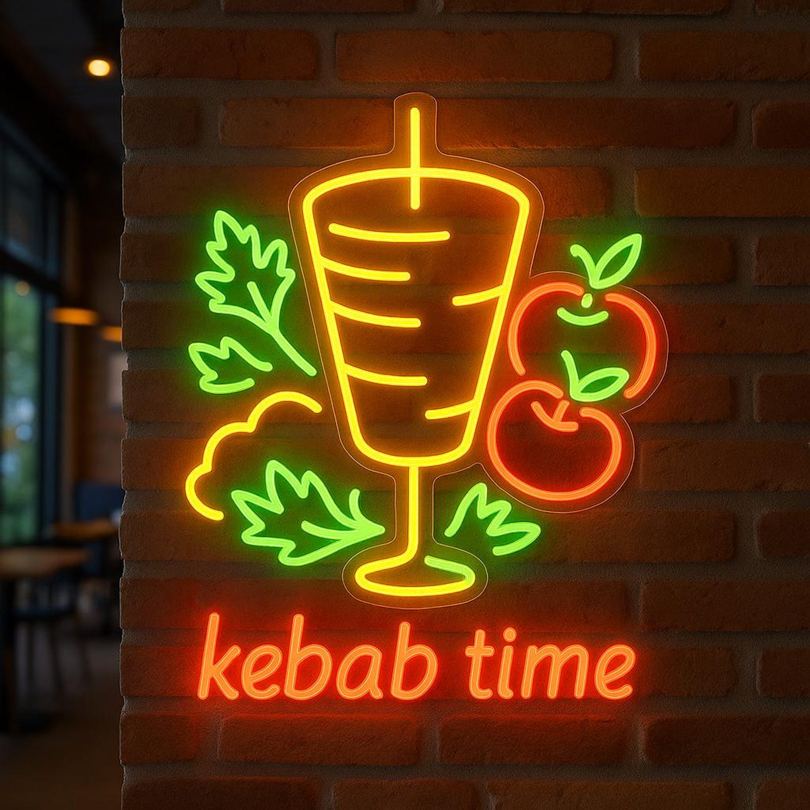 Kebab Neon Sign. Meat Neon Light. Shawarma Led Light. Doner Kebab Led ...