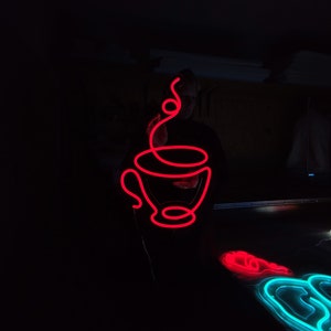 Cup Neon Sign, Coffee Cup Led Neon Sign, Tea Cup Neon Lights, Mug Light ...