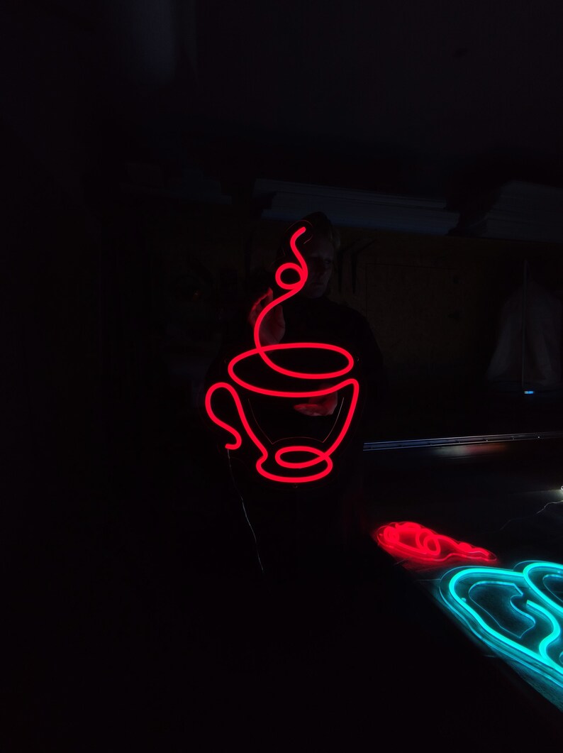 Cup Neon Sign Coffee Cup Led Neon Sign Tea Cup Neon Lights - Etsy