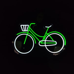 Bike Neon Sign, Bicycle Led Neon, Bicycle With a Basket in Front Led ...