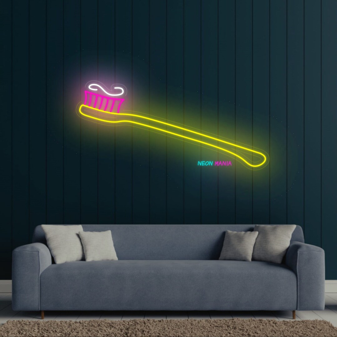 Toothbrush Neon Sign, Teeth Cleaning Led Neon, Dentist Led Light ...