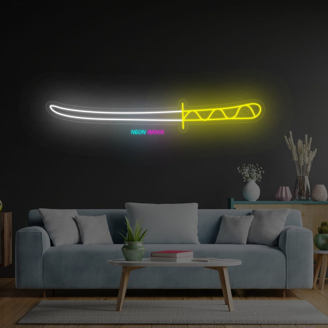 Katana Neon Sign, Samurai Sword Led Neon Light, Saber Wall Light Decor ...