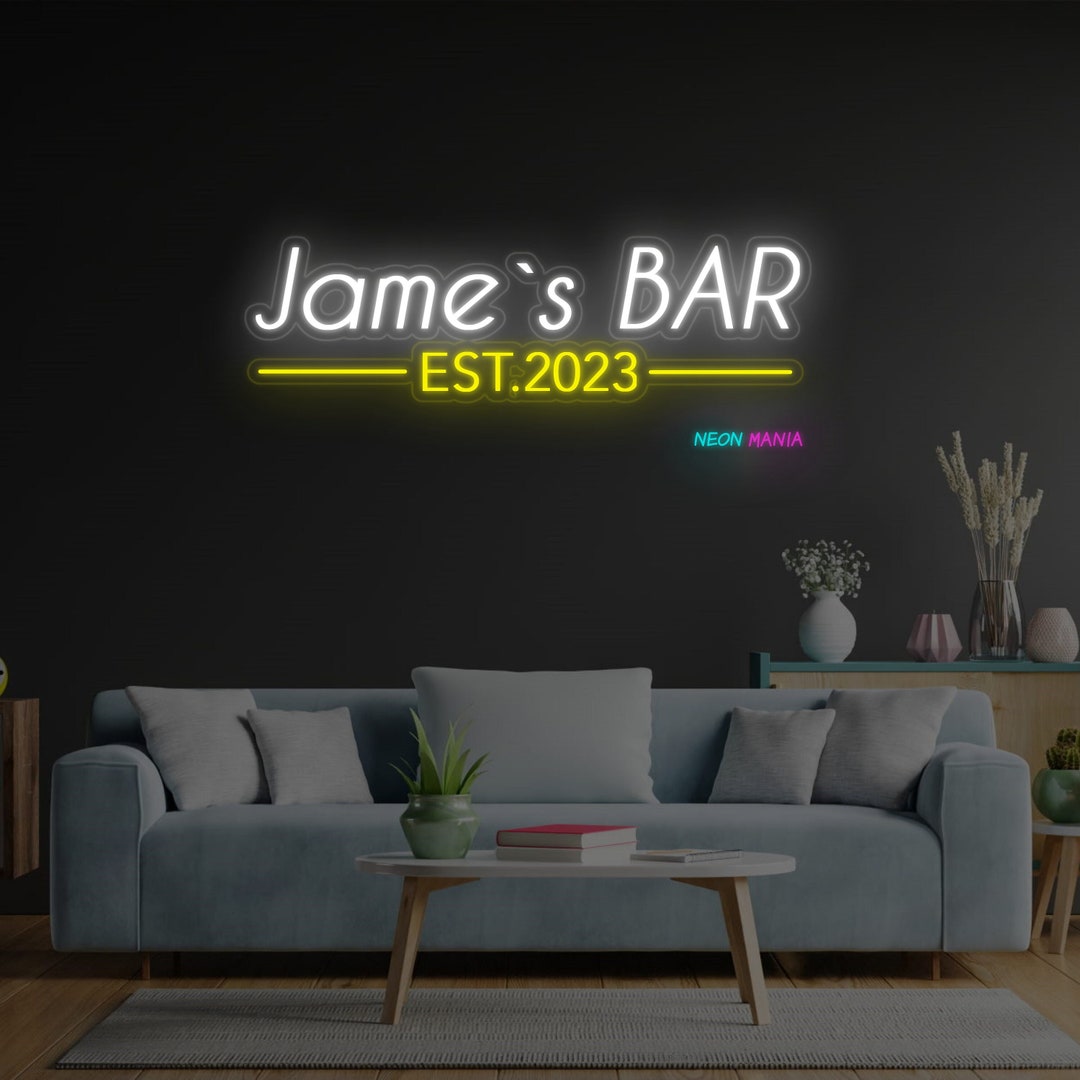 Personalised Bar Neon Sign: Light up Your Bar. Custom Bar Led Sign - Etsy