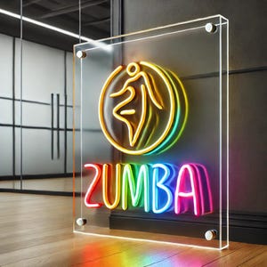 Custom Fitness Neon Sign. Yoga, Aerobics, Zumba, Body Combat ...