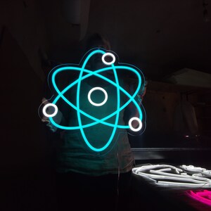 Molecule Neon Sign, Atom Neon Light, Human Molecule Led Sign, Electrons ...