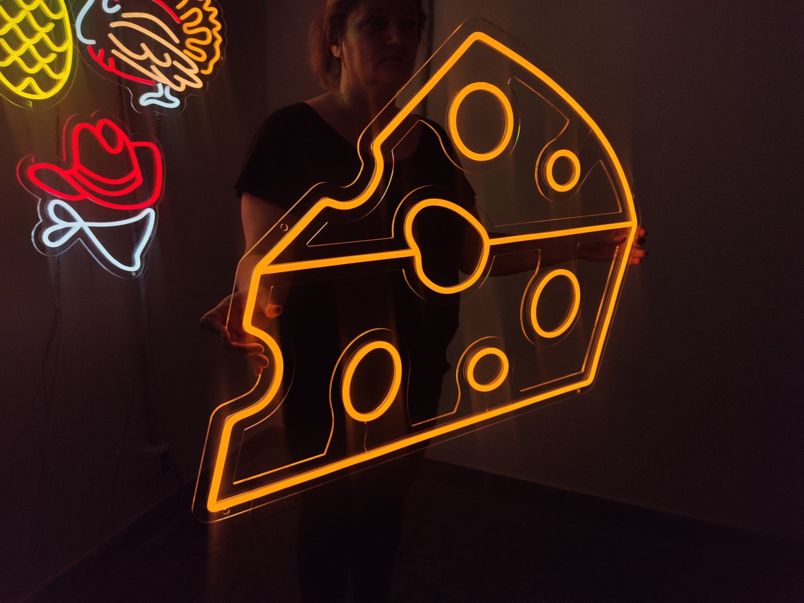 Cheese Neon Sign, Piece of Cheese Led Light, Food Neon Lights, Dairy ...