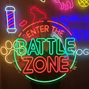 Laser Tag Neon Sign. Laser Battle, Target, Enter the Battle Zone, Laser ...