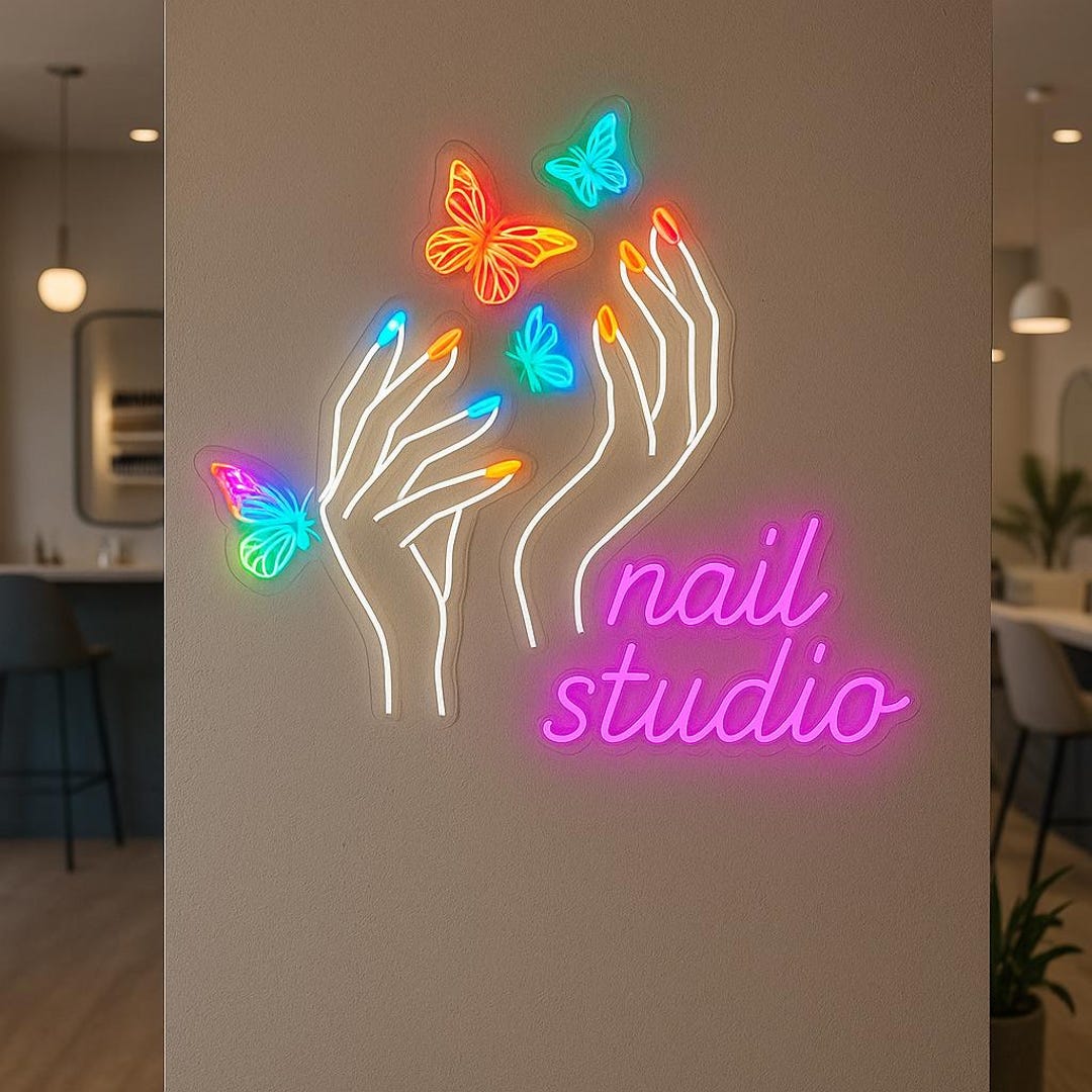 Nail Studio Neon Sign. Beauty Salon LED Decor. Manicure Salon Neon ...