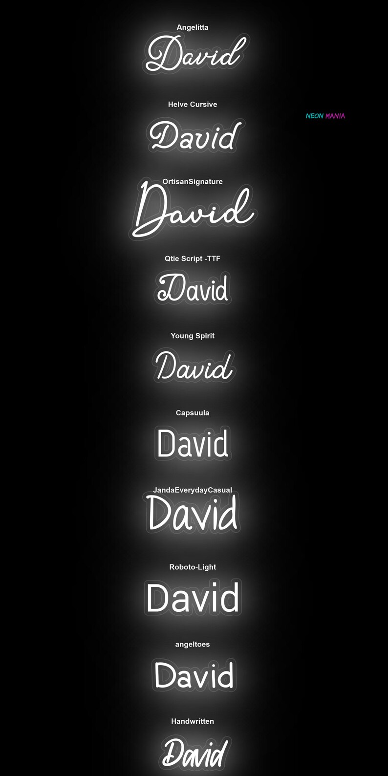 David Name Neon Sign David Led Neon Sign Custom Name Neon | Etsy