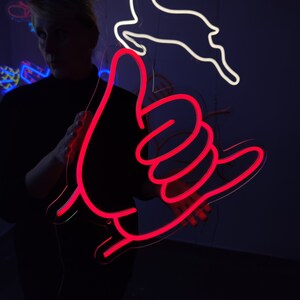 Shaka Neon Sign, Hand Gesture Neon Light, Loose Sign Surfing Led Light ...