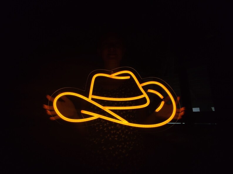 Cowboy Hat Neon Sign Cowboy Led Sign Hat Led Light Western - Etsy