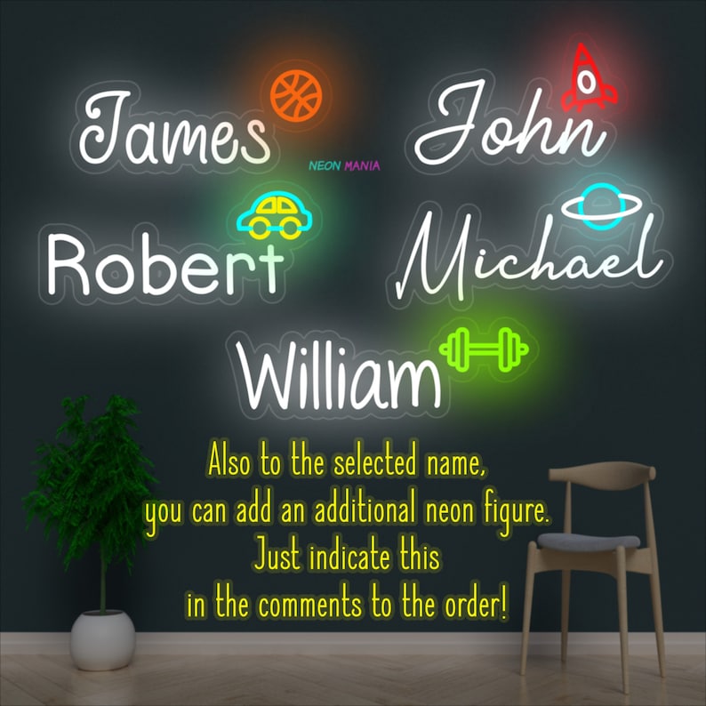 James Neon Sign, James Led Neon Sign, James Bespoke Neon Sign, Names ...