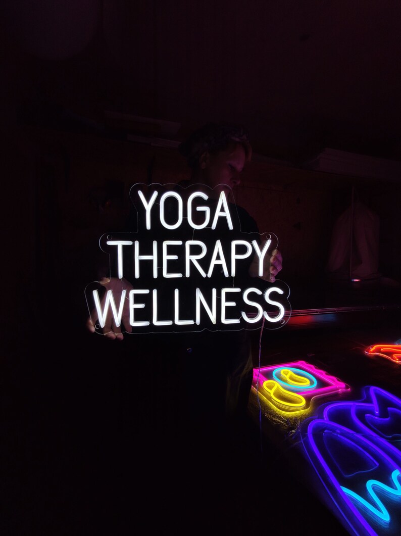 Yoga Therapy Wellness Neon Sign, Yoga Led Decor, Custom Yoga Therapy ...
