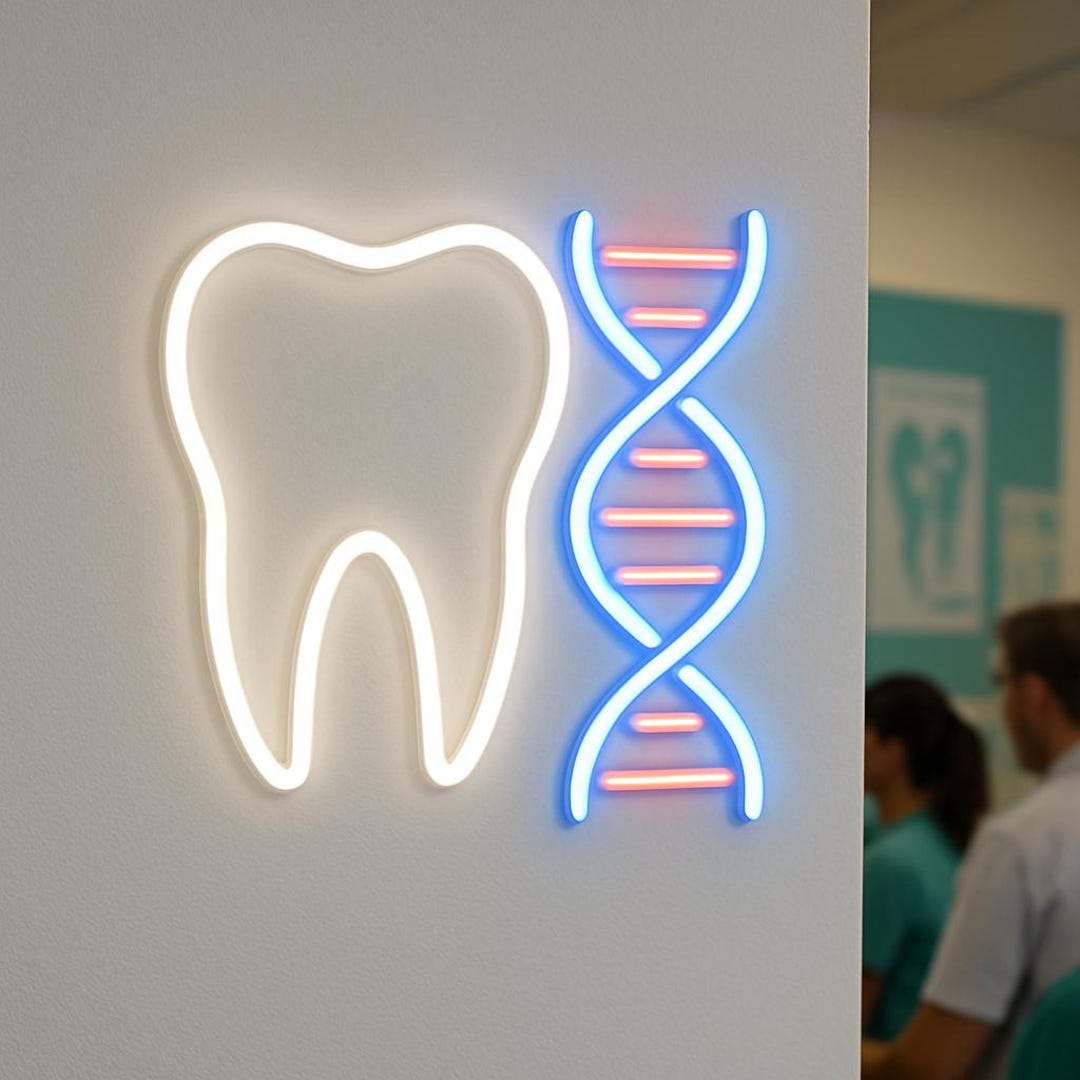 Tooth and DNA Spiral Neon Sign. Dental Care Light. Polyclinic Led Sign ...