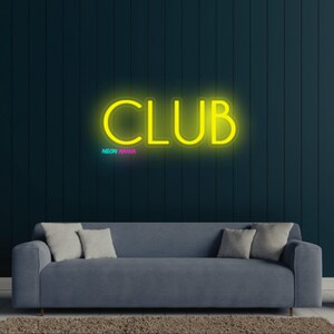 Club Neon Sign, Club Neon Led Sign, Club Led Light, Club Led Neon ...