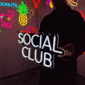 Social Club Neon Sign, Club Led Light Sign, Custom Led Sign for Your ...