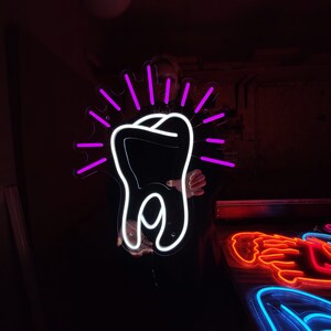 Tooth Neon Sign Shining Tooth Led Neon Medicine Led Light - Etsy