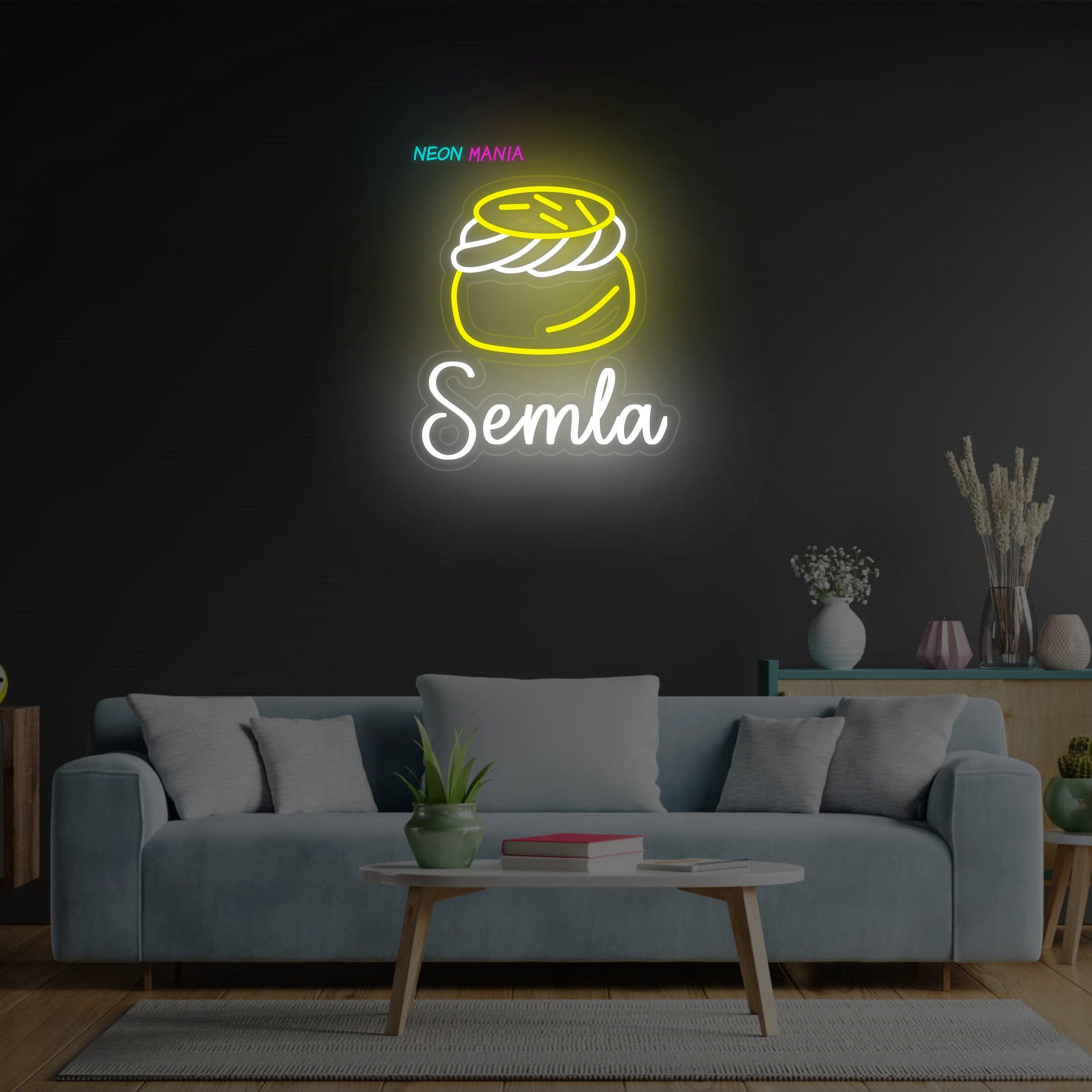 Semla Neon Sign: Light up Your Bakery. Custom Swedish Semla Light Sign ...
