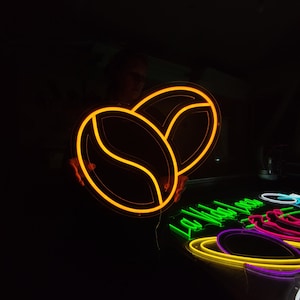 Coffee Beans Neon Sign, Roast Coffee Led Light for Coffee Shop Decor ...