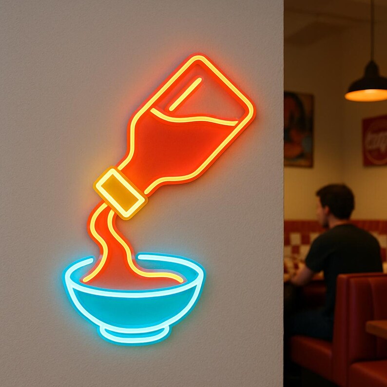 Peppercorn Sauce Neon Sign. Restaurant Light. Gastrobar Led Sign. Food ...