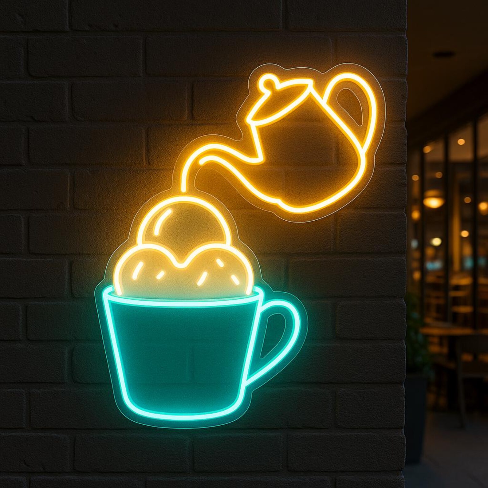 Frozen Desserts Neon Sign. Ice Cream Led Sign. Cafe Neon Light. Gift ...
