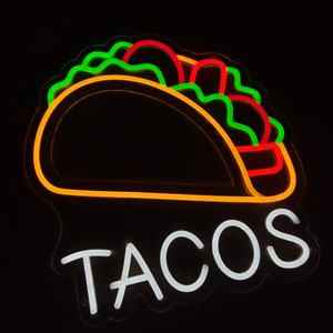 Tacos Neon Sign Tacos Led Light Mexican Food Neon Lights - Etsy