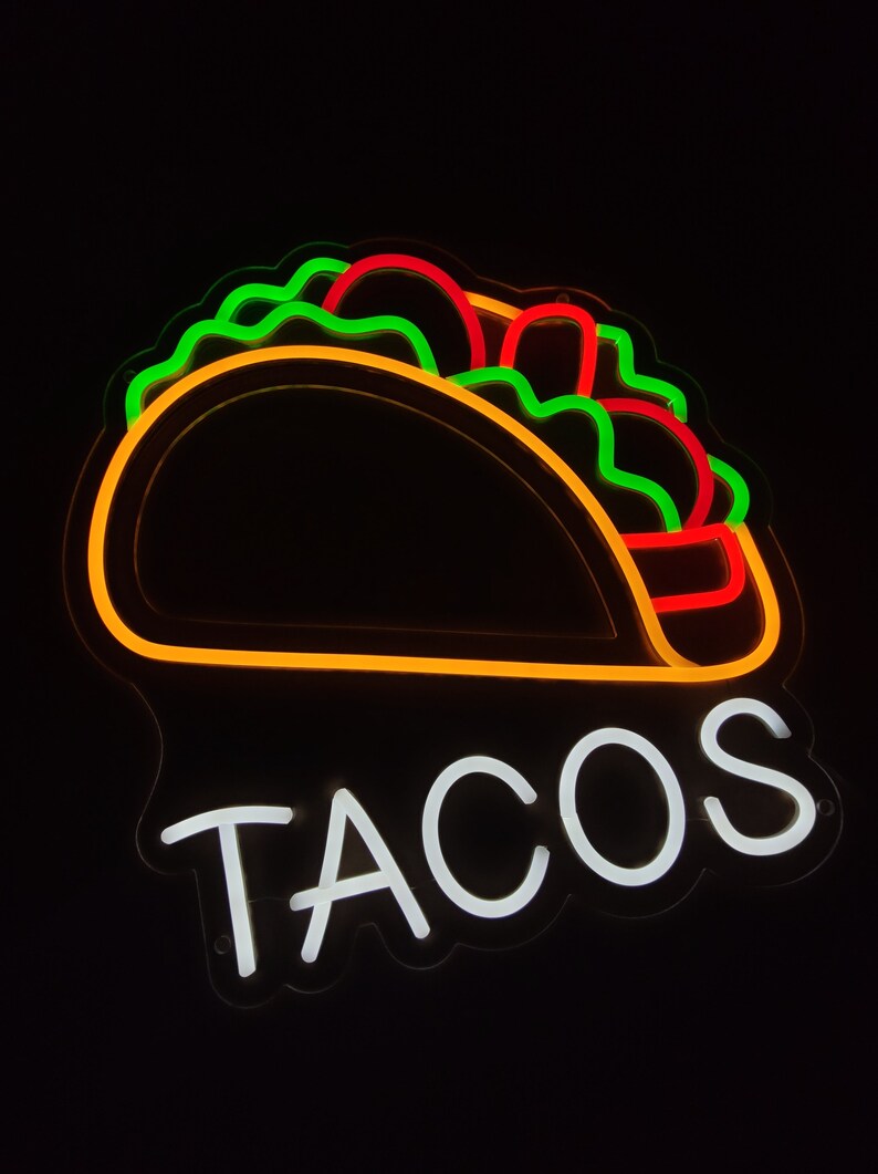 Tacos Neon Sign Tacos Led Light Mexican Food Neon Lights - Etsy