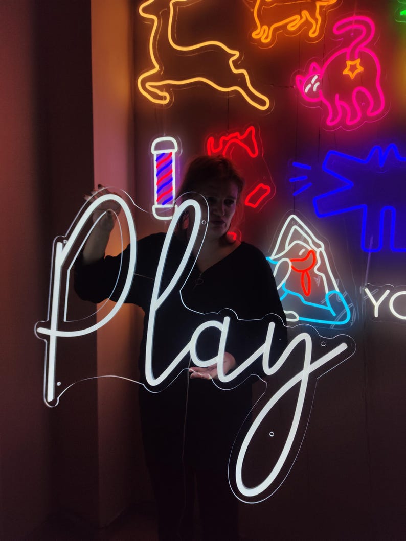 Play Neon Sign, Play Led Light, Custom Kids Room Decor Light, Man Cave ...