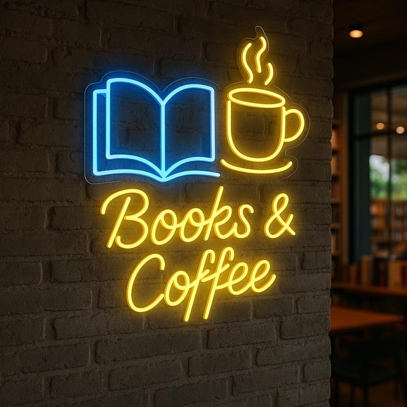 Custom Bookstore Neon Sign. Read More, Book Lover, Just One More ...