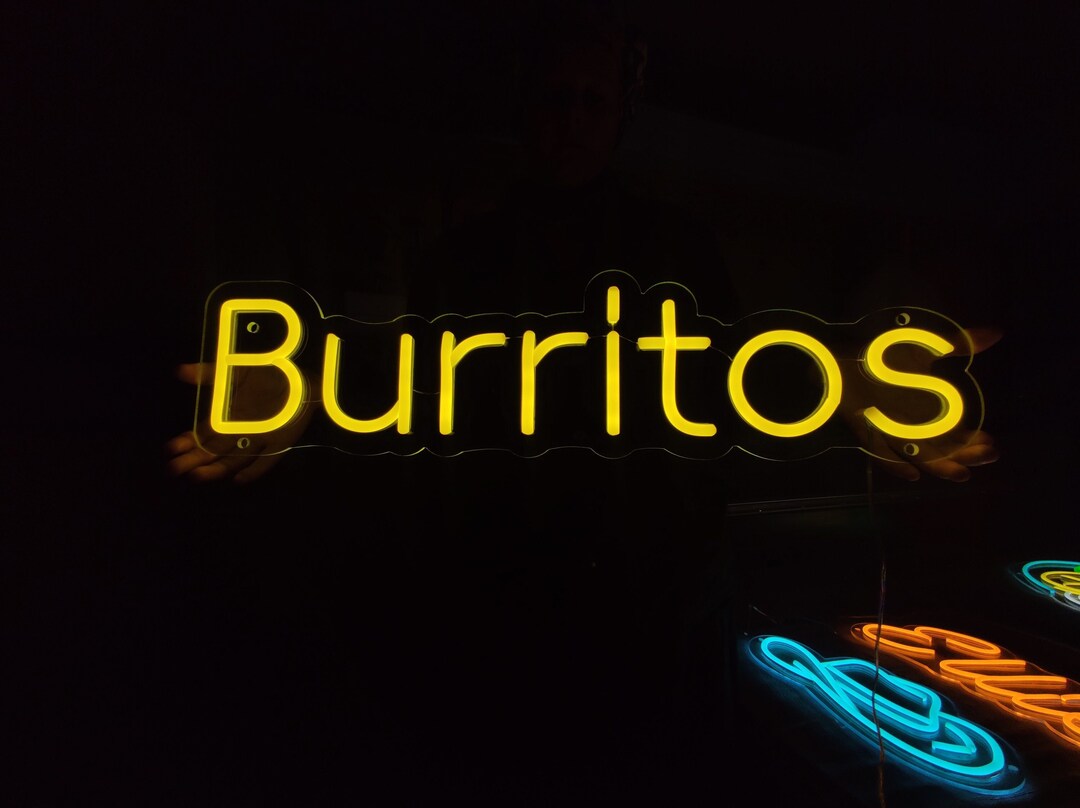 Burritos Neon Sign, Shawarma Led Sign, Pita Led Light, Custom Food Neon ...