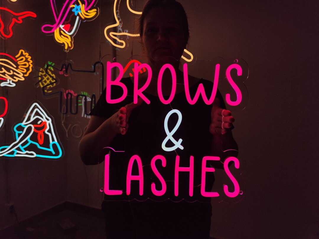 Brows & Lashes Neon Sign, Lashes Led Light, Brows Led Sign, Beauty ...