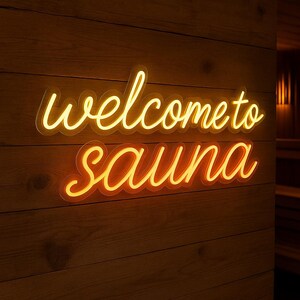 Sauna Neon Sign. Wellness Center Led Sign. Saunas and Baths Neon Decor ...