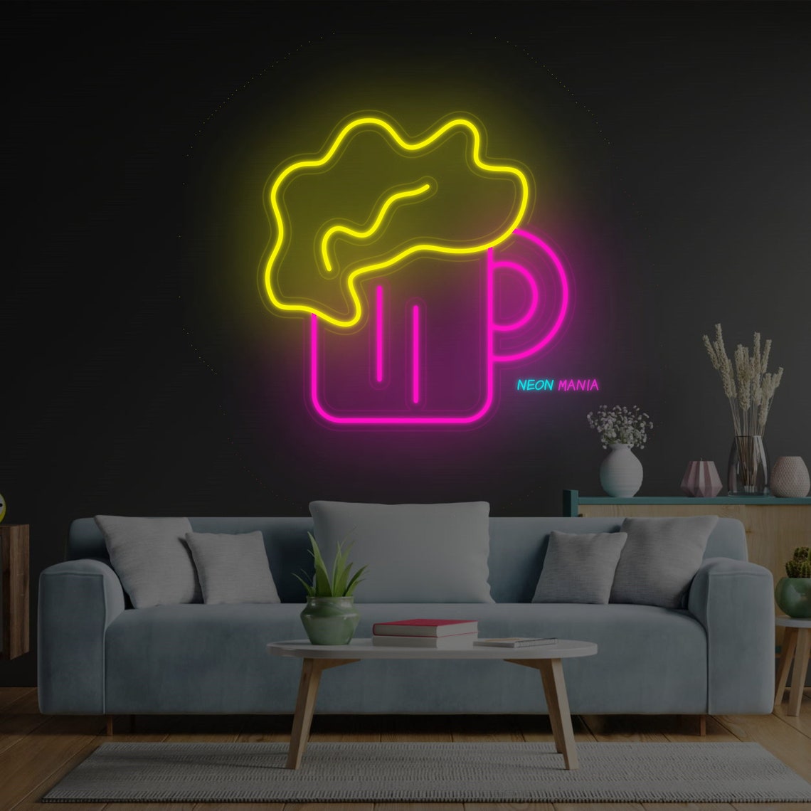 Beer Neon Sign Beer Mug Led Sign Drink Light Sign Custom - Etsy