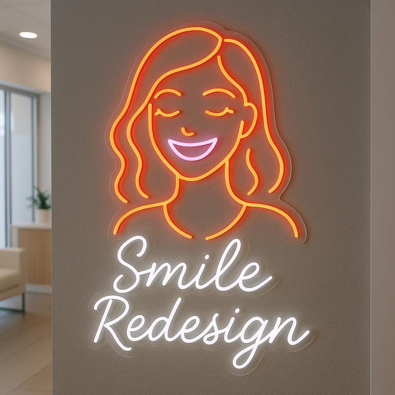 Dentistry Neon Sign. Smile Redesign LED Sign. Smile Neon Decor. Dental ...