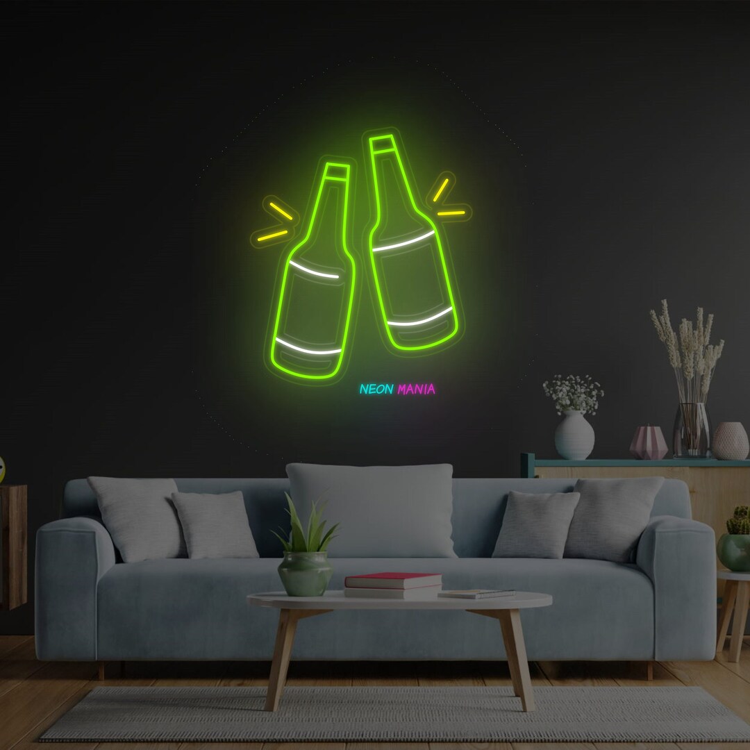Beer Bottles Neon Sign: Custom Bar Decor or Party Starter - Etsy