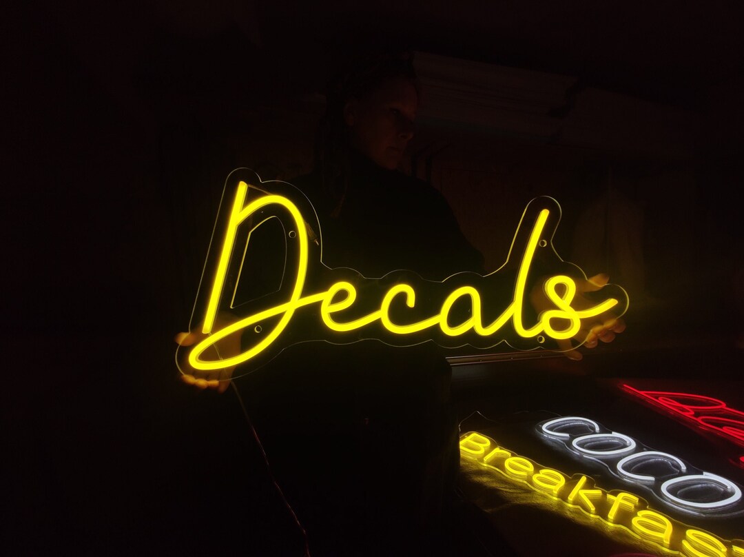 Decals Neon Sign, Decals Led Sign, Custom Text Light Sign for Your Home ...