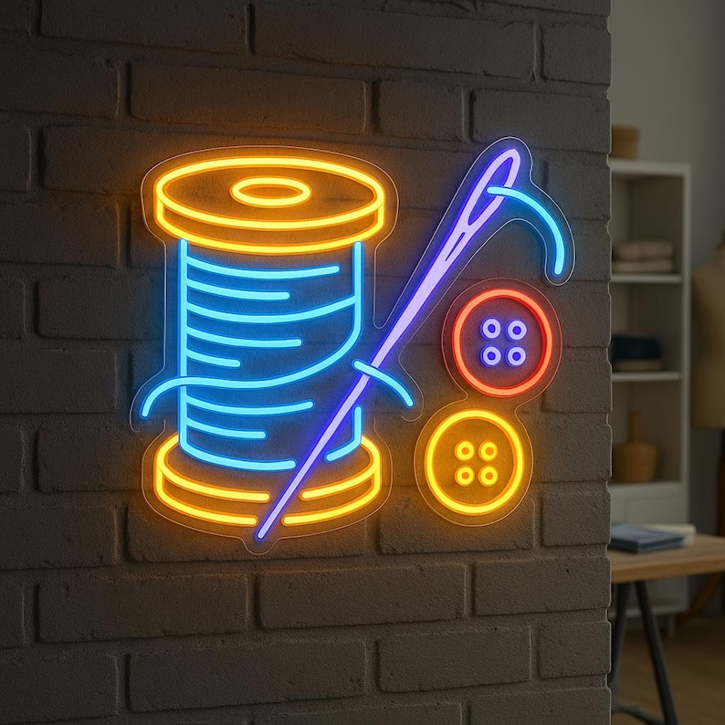 Spool of Thread Neon Sign. Gift Idea for Seamstress. LED Decor for ...