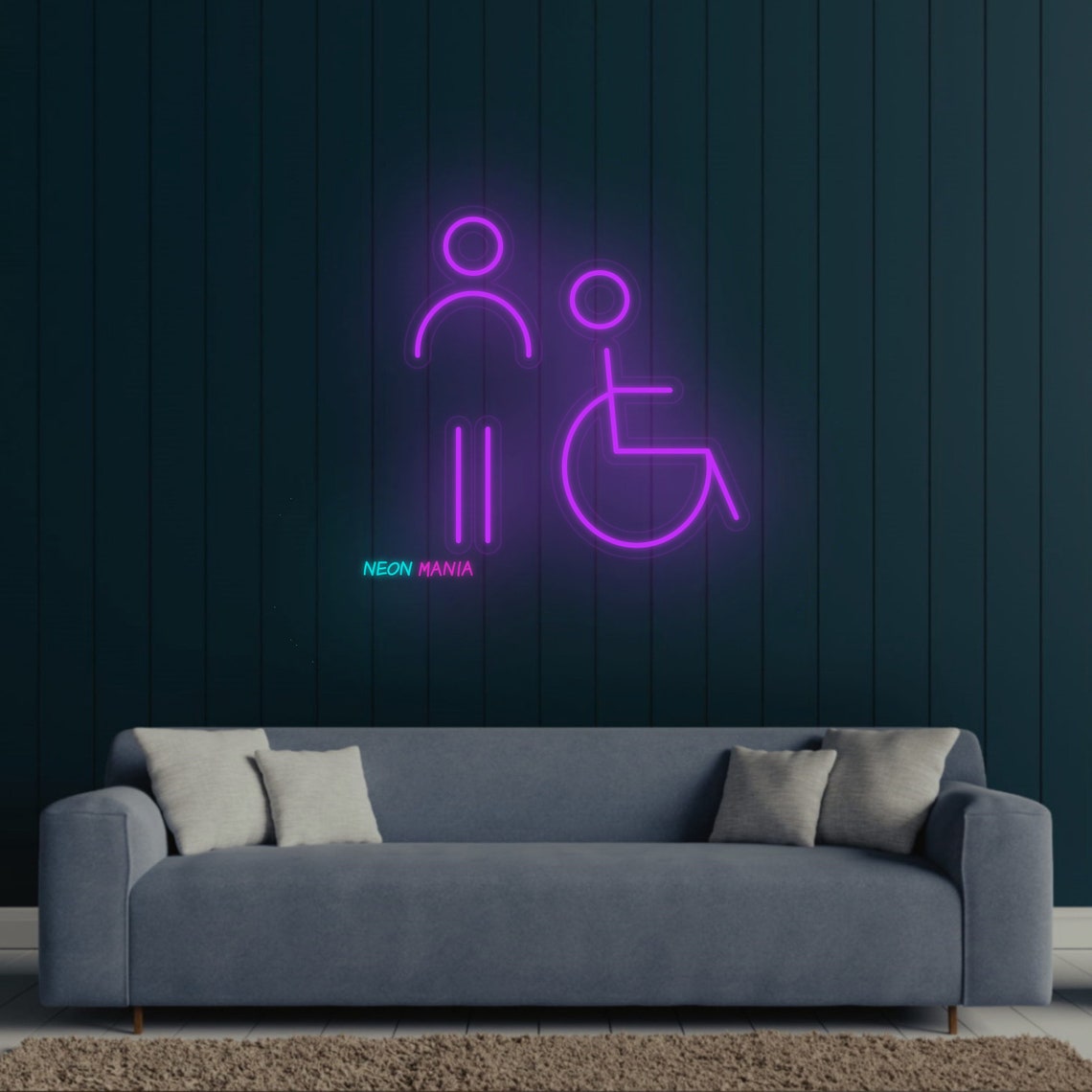 Toilet Neon Sign WC Signs Led Neon Custom Toilet Symbol Led - Etsy