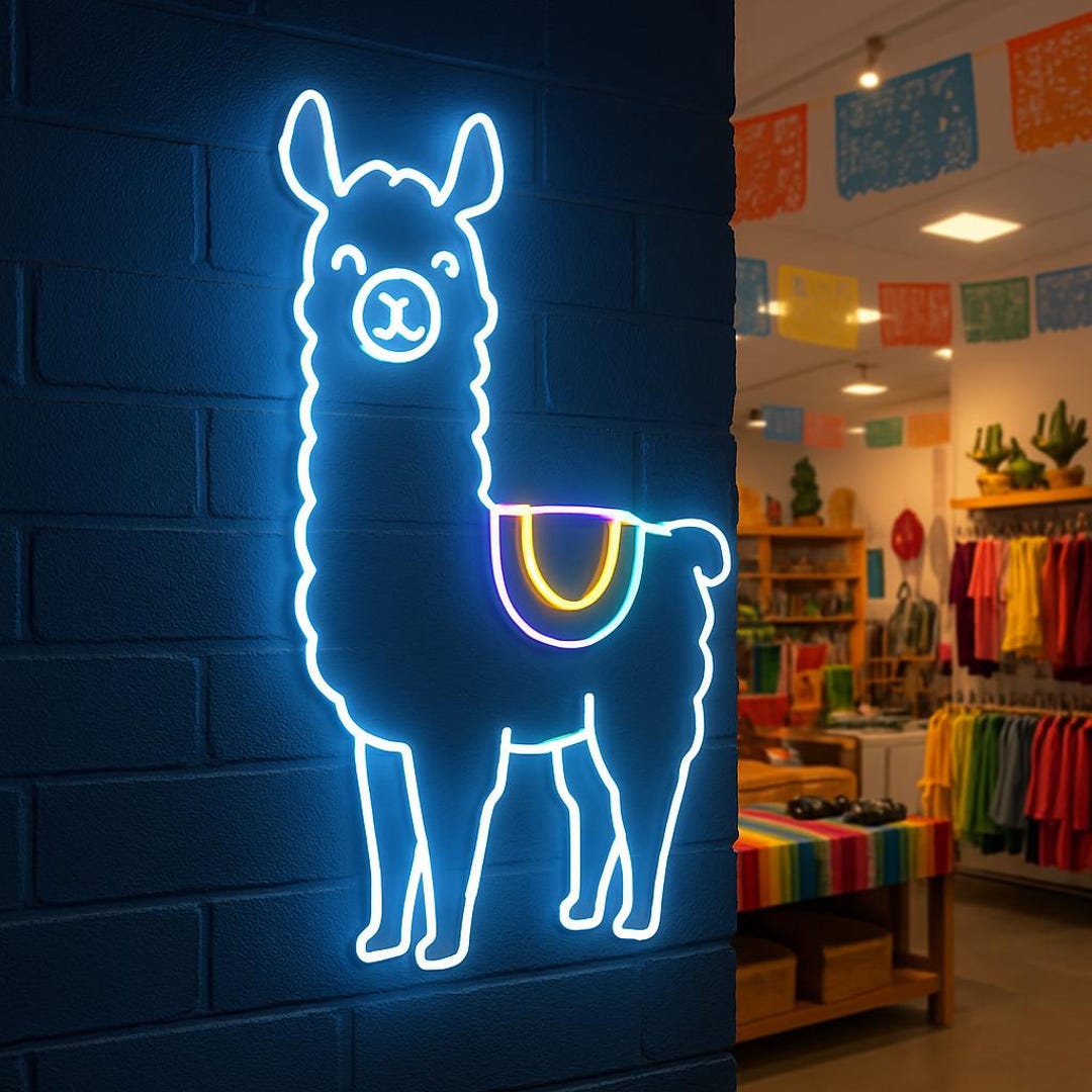 Custom Animal Neon Sign. Llama, Alpaca, Camel, Vicuña, Guanaco, Donkey ...