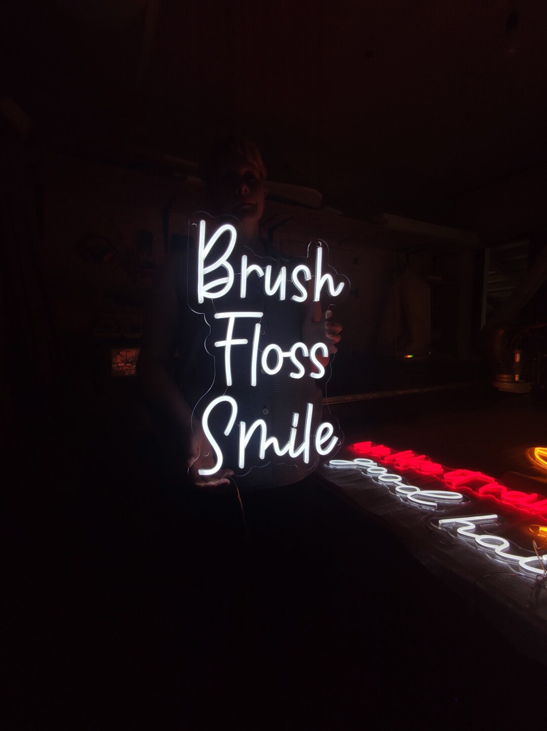 Brush Floss Smile Neon Sign Dentist Neon Light Dental Clinic - Etsy