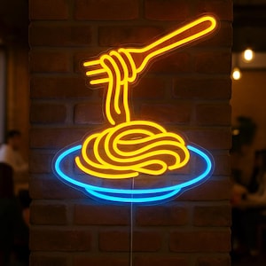 Spaghetti Neon Sign. Restaurant LED Decor. Chef Gift Idea. Dish LED ...