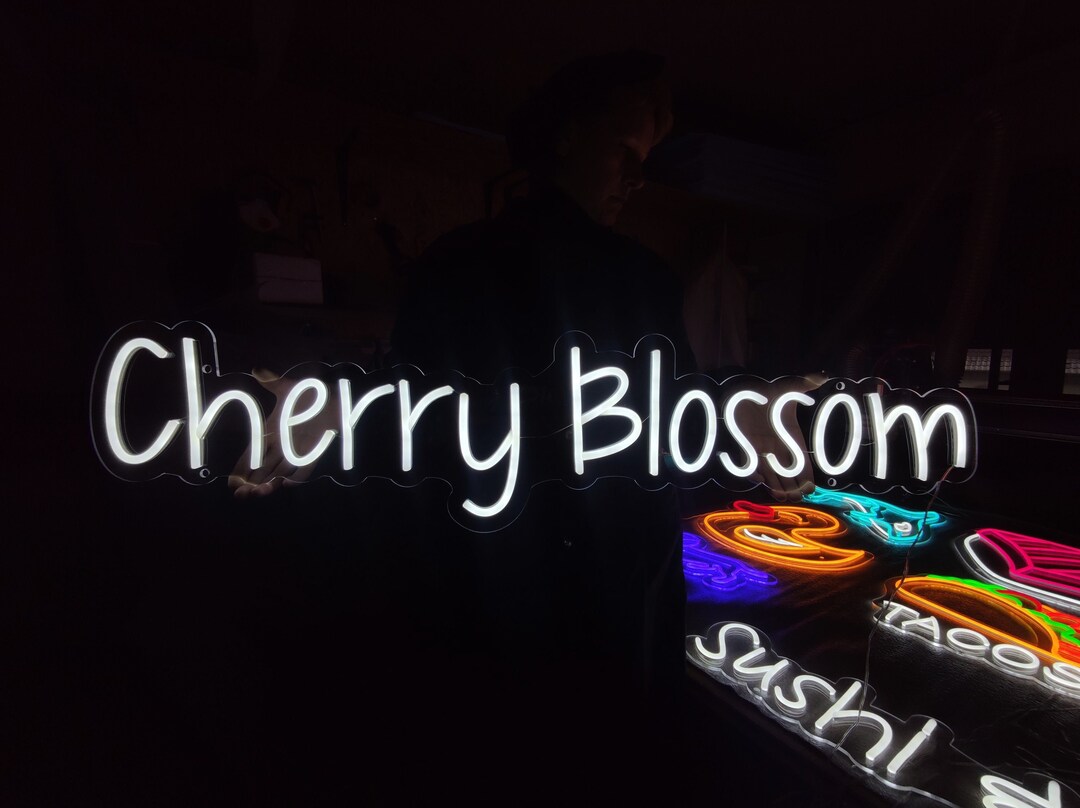 Сherry Blossom Neon Sign, Cherry Neon Light for Kitchen Decor, Custom ...