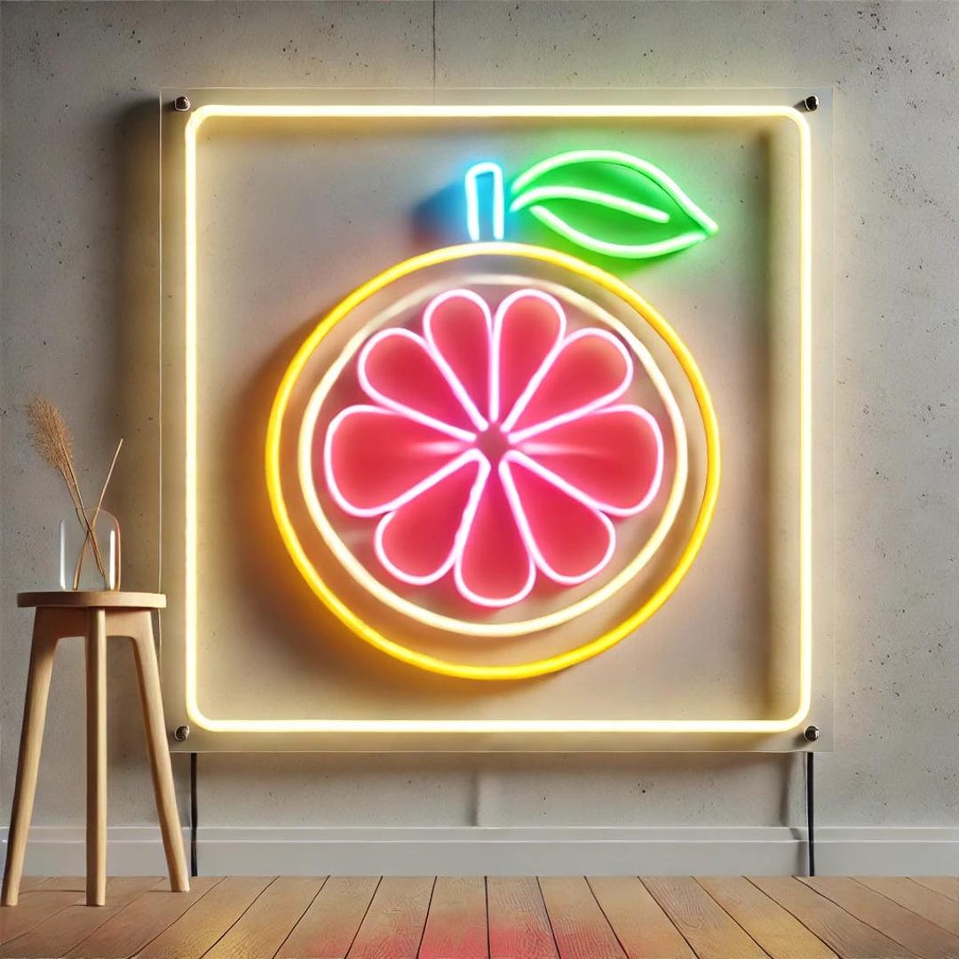 Custom Citrus LED Neon Sign. Tangerine, Orange, Lemon, Lime, Pomelo ...